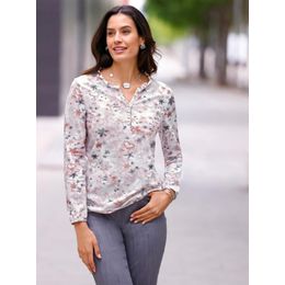 Langarmshirt Inspirationen "Shirt" Gr. 54, bunt (rosenquarz, hellgrau, bedruckt) Damen Shirts Jersey