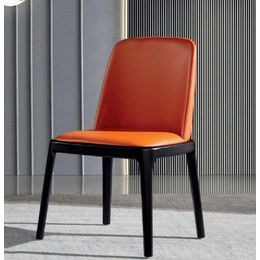 JVmoebel Esszimmerstuhl Orange-schwarzer Esszimmerstuhl Stilvolle Lehnstühle Moderner (1 St)