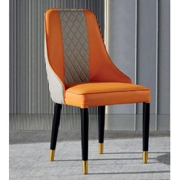 JVmoebel Esszimmerstuhl Oranger Esszimmerstuhl Holzstühle Moderne Lehnstühle ohne Armlehnen (1 St)