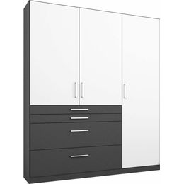 Kleiderschrank Rauch "Harburg" Schränke Gr. B/H/T: 136 cm x 197 cm x 54 cm, 3 St., weiß (graumetallic, weiß) Kleiderschränke