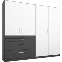 Kleiderschrank Rauch "Harburg" Schränke Gr. B/H/T: 181 cm x 197 cm x 54 cm, 4 St., weiß (graumetallic, weiß) Kleiderschränke