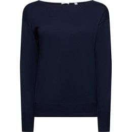 Esprit Pullover, gerippte Abschlüsse, Feinstrick, für Damen, blau, L