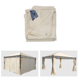 MCW 4er-Set Seitenwand für Pergola Calpe, Ersatzseitenwand Pavillon 4x4m, Polyester ~ creme