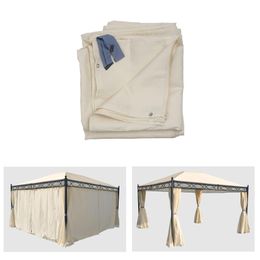 MCW 4er-Set Seitenwand für Pergola Calpe, Ersatzseitenwand Pavillon 4x3m, Polyester ~ creme