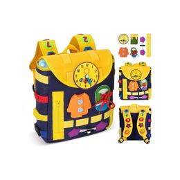 Daisred Kinderrucksack Busy Board Kleinkind-Rucksack mit Schnallen und Lernspielzeug