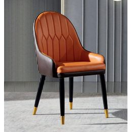 JVmoebel Esszimmerstuhl Braun-Orange Esszimmerstuhl Designer Moderner Lehnstuhl (1 St)