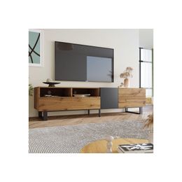 OKWISH TV-Schrank Moderner Colorblocking TV-Schrank mit Holzmaserung 180cm Abmessungen (B x H x T): 180 x 50 x 38 cm