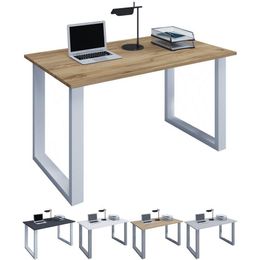 Vcm Schreibtisch Holz Schreibtisch Computertisch Lona U Alu Silber