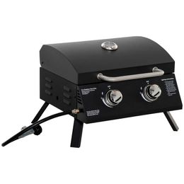 Outsunny Gasgrill mit 4 Füßen schwarz (Farbe: schwarz)