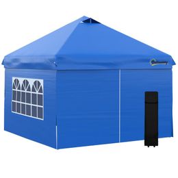 Outsunny Pavillon mit Rolltasche blau (Farbe: blau)