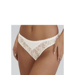 Lascana Stringpanty cream Gr. 40/42 für Damen. Mit Spitze. Figurbetont