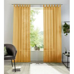 Gardine XANA, my home, Schlaufen (1 St), transparent, Polyester, 1 Schal, Voile, einfarbig, modern, pflegeleicht, goldfarben