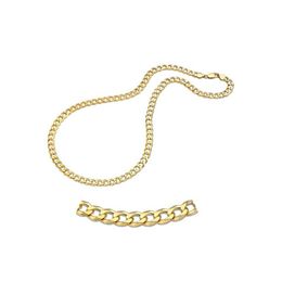 Firetti Kette ohne Anhänger Schmuck Geschenk Silber 925 Halsschmuck Halskette Panzerkette, Made in Germany, gelb|goldfarben