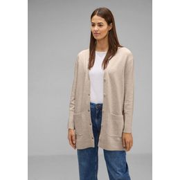 Street One Longstrickjacke mit Knopfleiste, beige