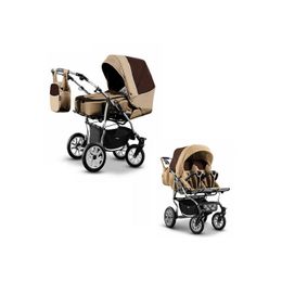 Elcar Zwillings-Kombikinderwagen City Twin 2 in 1 inkl. Sportsitze und Zubehör in 19 Farben