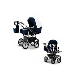 Elcar Zwillings-Kombikinderwagen City Twin 2 in 1 inkl. Sportsitze und Zubehör in 19 Farben