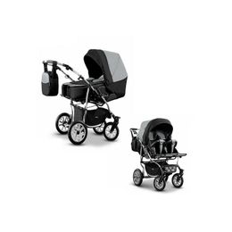 Elcar Zwillings-Kombikinderwagen City Twin 2 in 1 inkl. Sportsitze und Zubehör in 19 Farben