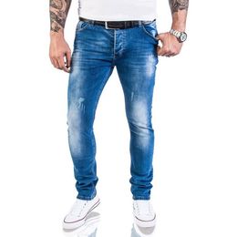 Rock Creek Slim-fit-Jeans Herren Jeans Slim Fit Blau M21