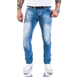 Rock Creek Slim-fit-Jeans Herren Jeans Slim Fit Blau M21