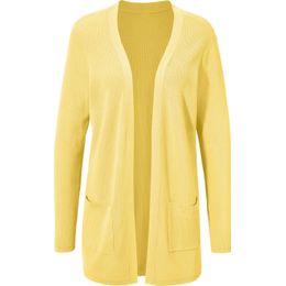 CR&Eacute;ATION L Damen Longstrickjacke in Viskose-Qualit&auml;t zitrone Gr&ouml;&szlig;e 38