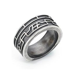 HECHTER PARIS Fingerring Schmuck Geschenk Silber 925 Herrenring Logo Branding, schwarz|silberfarben