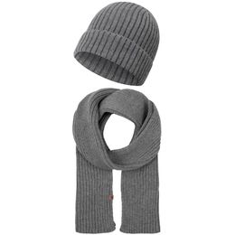 INDICODE JEANS Set: Mütze und Schal 'Geyser' Herren Größe 55/60 grau