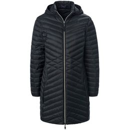 Daunen-Long-Steppjacke MYBC schwarz