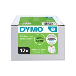 Dymo Original LabelWriter Versandetiketten/-Namensschilder (Groß) | 54 mm x 101 mm | 12 Rollen mit je 220 leicht ablösbaren Etiketten (2.640 Etiketten) | für LabelWriter Etikettendrucker