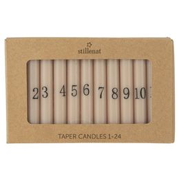 IB Laursen Dünne Kerzen 1-24 mit Zahlen, Höhe 10, Ø 1,3 cm, malva