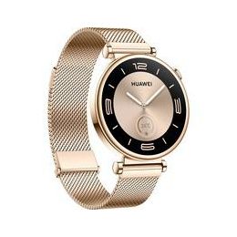 Huawei Watch GT4 41mm (Aurora-B19M), Smartwatch gold/weiß, goldenes Milanese-Armband