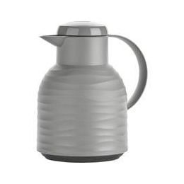 Emsa Isolierkanne SAMBA WAVE, 1 Liter grau, QUICK PRESS Verschluss Material: Polypropylen (PP) / Glas, Wellen-Textur Geeignet für: 2 -teilig Fassungsvermögen: Thermokanne + Quick Press Verschluss Eigenschaft: 1 Liter