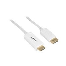 Sharkoon Adapterkabel Displayport 1.2 > HDMI 4K wei&szlig;, 2 Meter