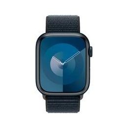 Apple Watch Series 9, Smartwatch dunkelblau/dunkelblau, Aluminium, 45 mm, Sport Loop Kommunikation: Bluetooth Armbandlänge: 145 - 220 mm Touchscreen: mit Touchscreen