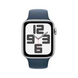 Apple Watch SE (2023), Smartwatch silber/blau, 44 mm, Sportarmband, Aluminium, Cellular Display: 4,52 cm (1,78 Zoll) Kommunikation: Bluetooth Armbandlänge: 150 - 200 mm Touchscreen: mit Touchscreen