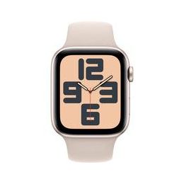 Apple Watch SE (2023), Smartwatch Polarstern, 44 mm, Sportarmband, Aluminium, Cellular Display: 4,52 cm (1,78 Zoll) Kommunikation: Bluetooth Armbandlänge: 130 - 180 mm Touchscreen: mit Touchscreen