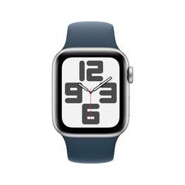 Apple Watch SE (2023), Smartwatch silber/blau, 40 mm, Sportarmband, Aluminium, Cellular Display: 4,52 cm (1,78 Zoll) Kommunikation: Bluetooth Armbandlänge: 150 - 200 mm Touchscreen: mit Touchscreen