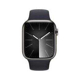 Apple Watch Series 9, Smartwatch graphit/schwarz, Edelstahl, 45 mm, Sportarmband, Cellular Kommunikation: Bluetooth Armbandlänge: 140 - 190 mm Touchscreen: mit Touchscreen