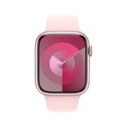 Apple Watch Series 9, Smartwatch rosa/rosé, Aluminium, 45 mm, Sportarmband, Cellular Kommunikation: Bluetooth Armbandlänge: 130 - 180 mm Touchscreen: mit Touchscreen