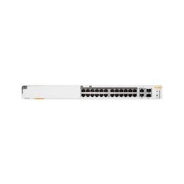 HP Aruba Instant On 1960 24G 2XT 2XF 370W, Switch Gerätetyp: Switch LAN: 10/100/1000 MBit/s, 10 GBit/s, Auto-MDI/MDIX Anschlüsse: 24x RJ-45 (LAN) gesamt, 24x davon POE-Fähig Power over Ethernet [PoE]: 24x RJ-45 Anschlüsse