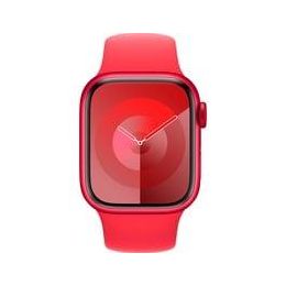 Apple Watch Series 9, Smartwatch rot/rot, Aluminium, 41 mm, Sportarmband, Cellular Kommunikation: Bluetooth Armbandlänge: 150 - 200 mm Touchscreen: mit Touchscreen