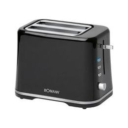 Bomann Toaster TA 1577 CB schwarz/silber, 870 Watt, für 2 Scheiben Toast Leistung: 870 Watt Kapazität: 2 Scheiben Toast Funktionen: Auftauen, Aufwärmen, Stopp-Taste Ausstattung: Brötchenaufsatz, Krümelschublade