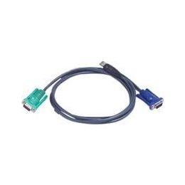 Aten USB-KVM-Kabel 2L-5203U schwarz, 3 Meter Verwendung: 3 in 1 SPHD (Tastatur/ Maus/ Monitor) Anschlüsse: 1x SPHD (Stecker) auf 1x USB-A (Stecker), 1x Dsub (VGA, Stecker)