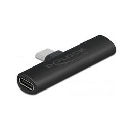 Delock USB 2.0 Adapter, USB-C Stecker 90&deg; > 2x USB-C Buchse schwarz, PD, Laden mit bis zu 60 Watt