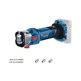 Bosch Akku-Rotationsschneider GCU 18V-30 Professional solo blau/schwarz, ohne Akku und Ladegerät Leistung/Spannung: Akku-Betrieb, 18Volt Werkzeugaufnahme: 3,0mm / 3,18mm / 6,0mm / 6,35mm Verwendungszweck: Für bündige Trockenbau-Schnitte nahe Fenstern, Türen, Steckdosen