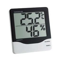 TFA Digitales Thermo-Hygrometer 30.5002, Thermometer schwarz/weiß Anzeige: Digital, Celsius (°C), Fahrenheit (°F) Innentemperatur: -10 °C bis 60 °C Funktionen: Anzeige der Min-/Max-Werte