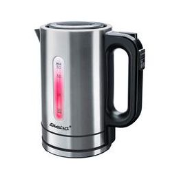 Steba WK 21 Inox, Wasserkocher inox/schwarz, 1,7 Liter Leistung: 2.200 Watt Fassungsvermögen: 1,7 Liter Deckel: Klappdeckel, Öffnen per Knopfdruck Sicherheit: Abschalt-Automatik