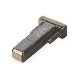 Digitus USB 2.0 Adapter, USB-A Stecker > Seriell RS232 Stecker schwarz, inkl. 80cm Verlängerungskabel Verwendung: Zum Anschluss eines Geräts mit serieller RS232-Schnittstelle an USB Anschlüsse: 1x USB-A (Stecker) auf 1x 9-Pin-Seriell (Stecker) Version: USB 2.0