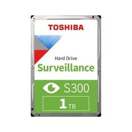 Toshiba S300 1 TB, Festplatte SATA 6Gb/s, 3,5" Kapazität: 1 TB ms/Cache/U: 5,27 ms/64 MB/5.700 U/min Datentransferrate: Lesen: 153 MB/s