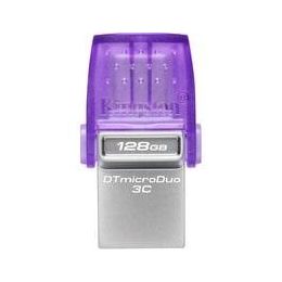 Kingston DataTraveler microDuo 3C 128 GB, USB-Stick violett/transparent, USB-A 3.2 Gen 1, USB-C 3.2 Gen 1