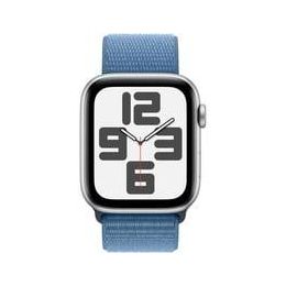 Apple Watch SE (2023), Smartwatch silber/blau, 44 mm, Sport Loop, Aluminium Display: 4,52 cm (1,78 Zoll) Kommunikation: Bluetooth Armbandlänge: 145 - 220 mm Touchscreen: mit Touchscreen